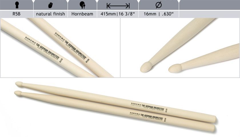 Rohema 5B Classic Drumsticks Weißbuche 613201 | 00034434